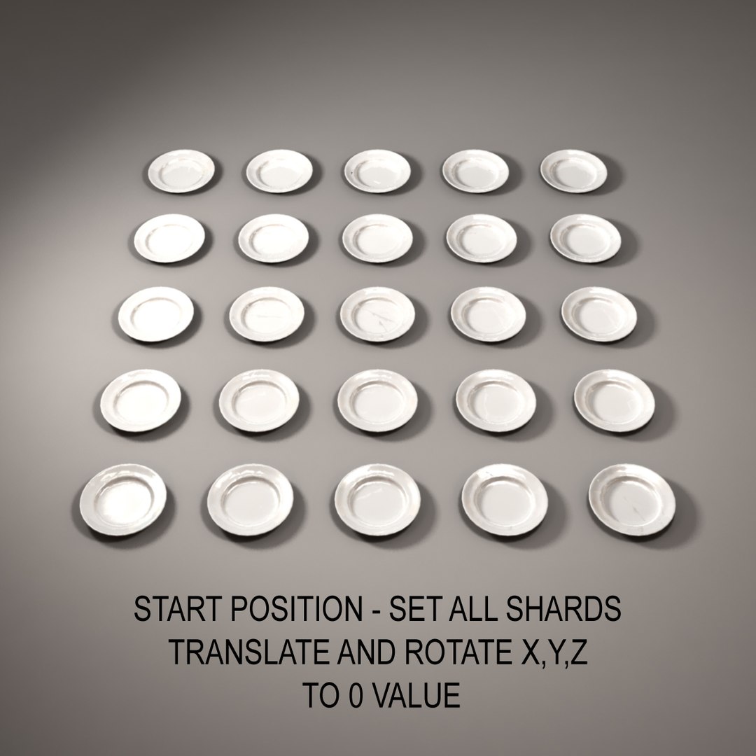 3d Model Smashed Plates