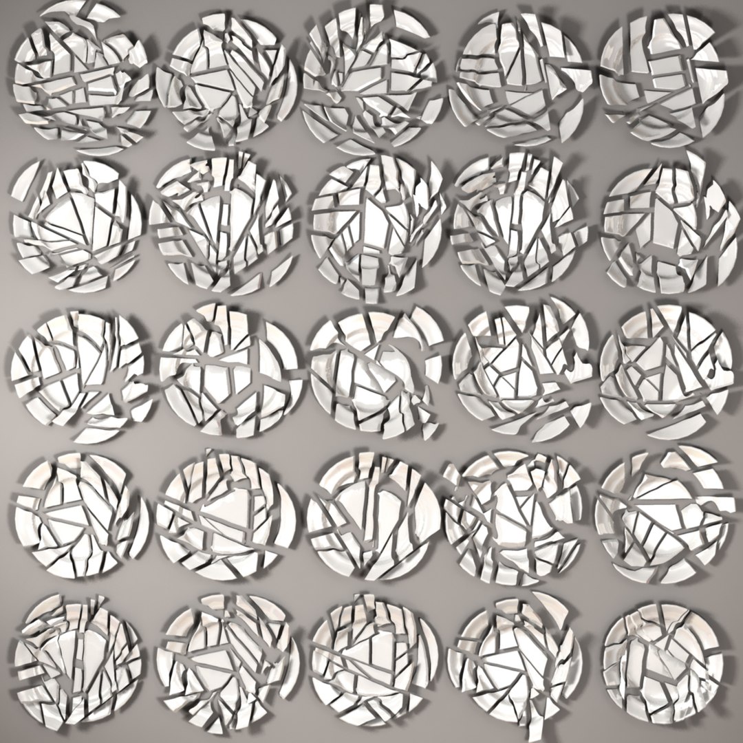 3d Model Smashed Plates