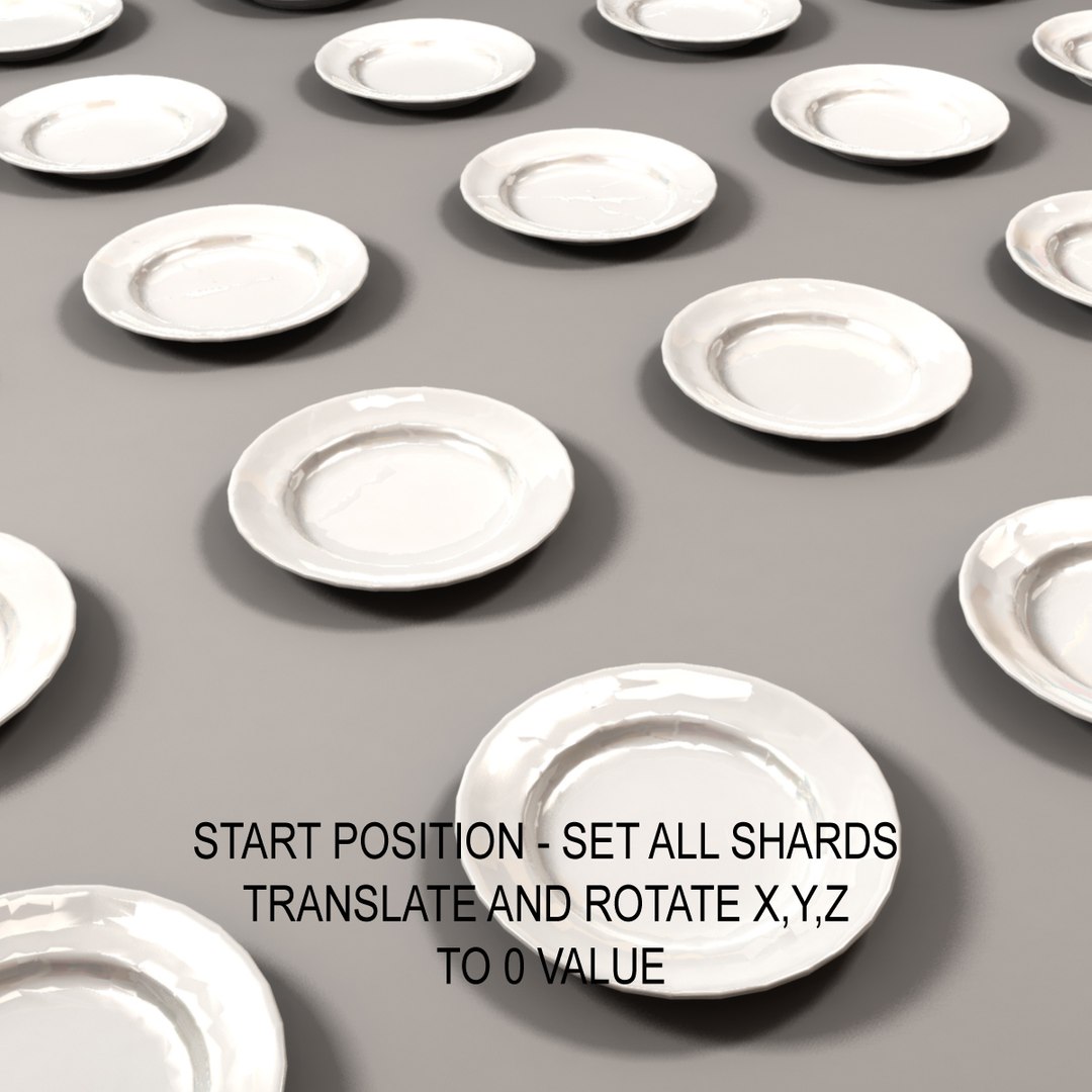 3d Model Smashed Plates