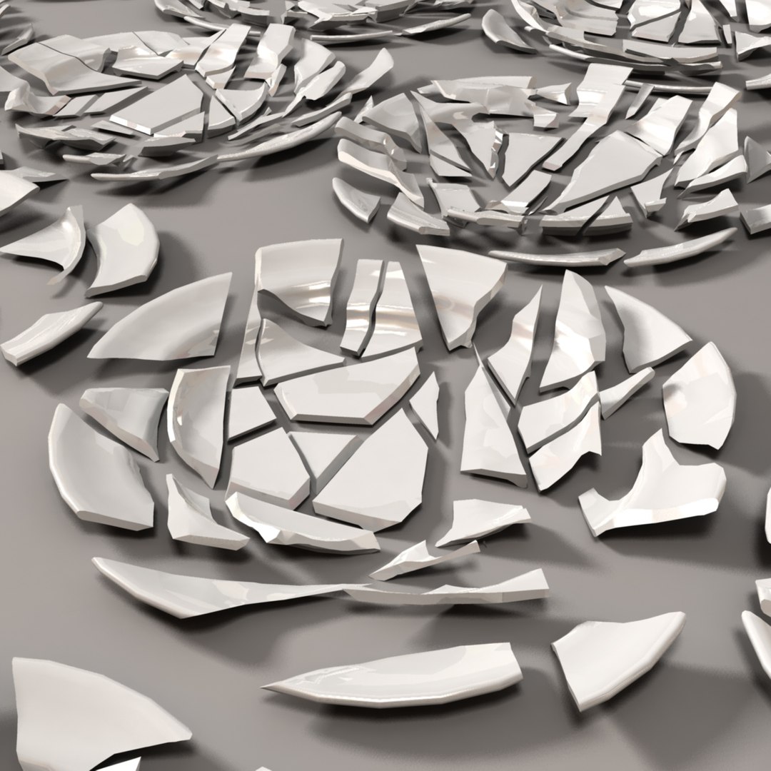 3d Model Smashed Plates