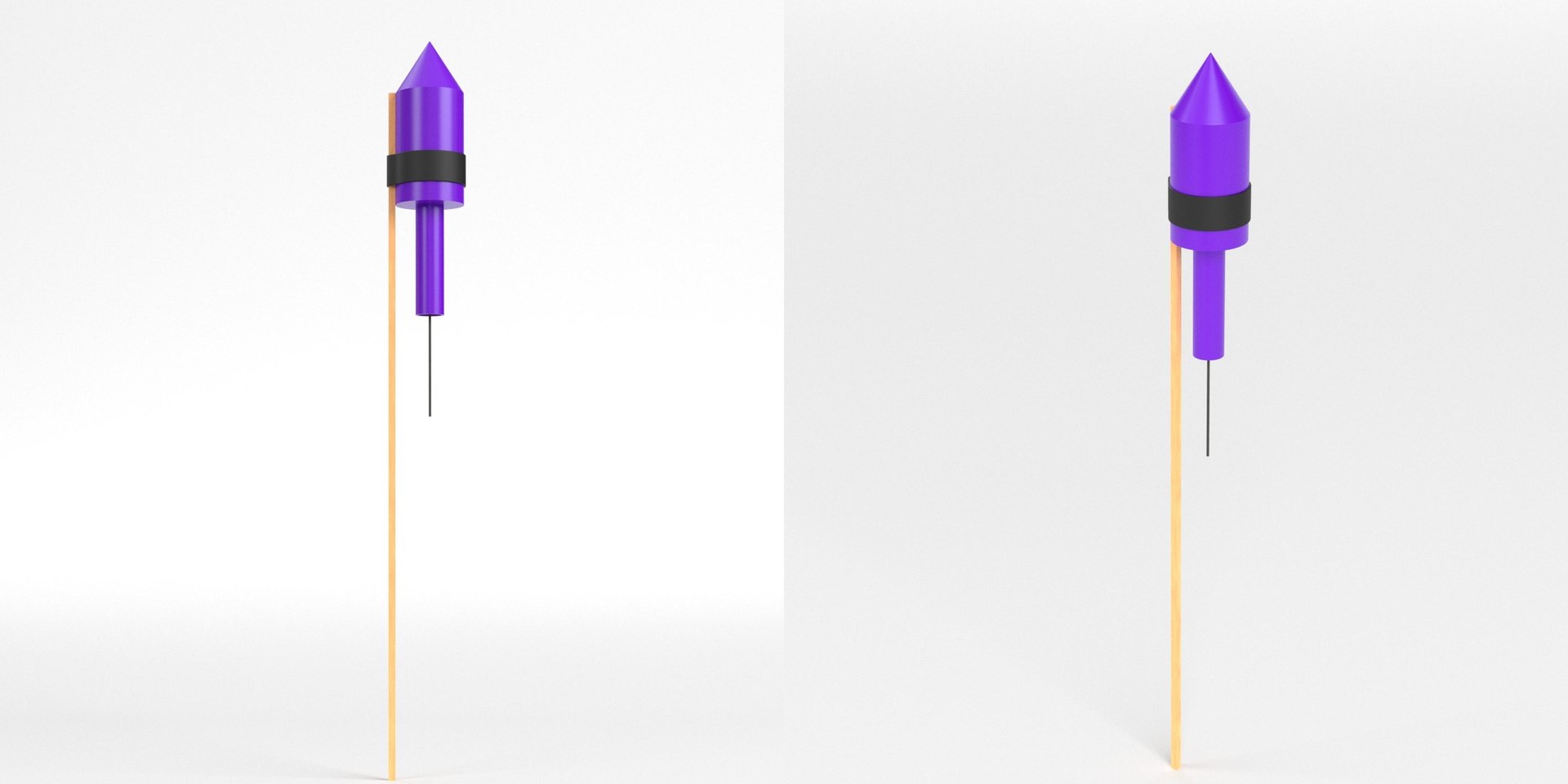 Stylized Firework Rocket 2 3D Model - TurboSquid 1932638
