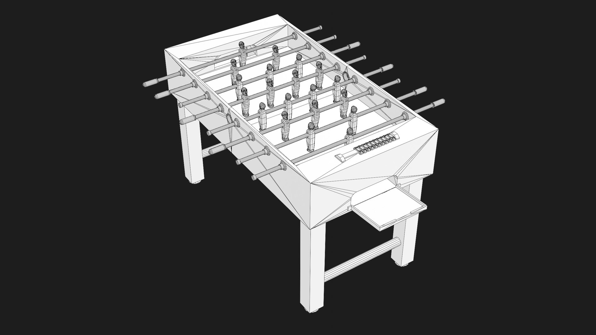 Foosball Table 3D Model - TurboSquid 2156601