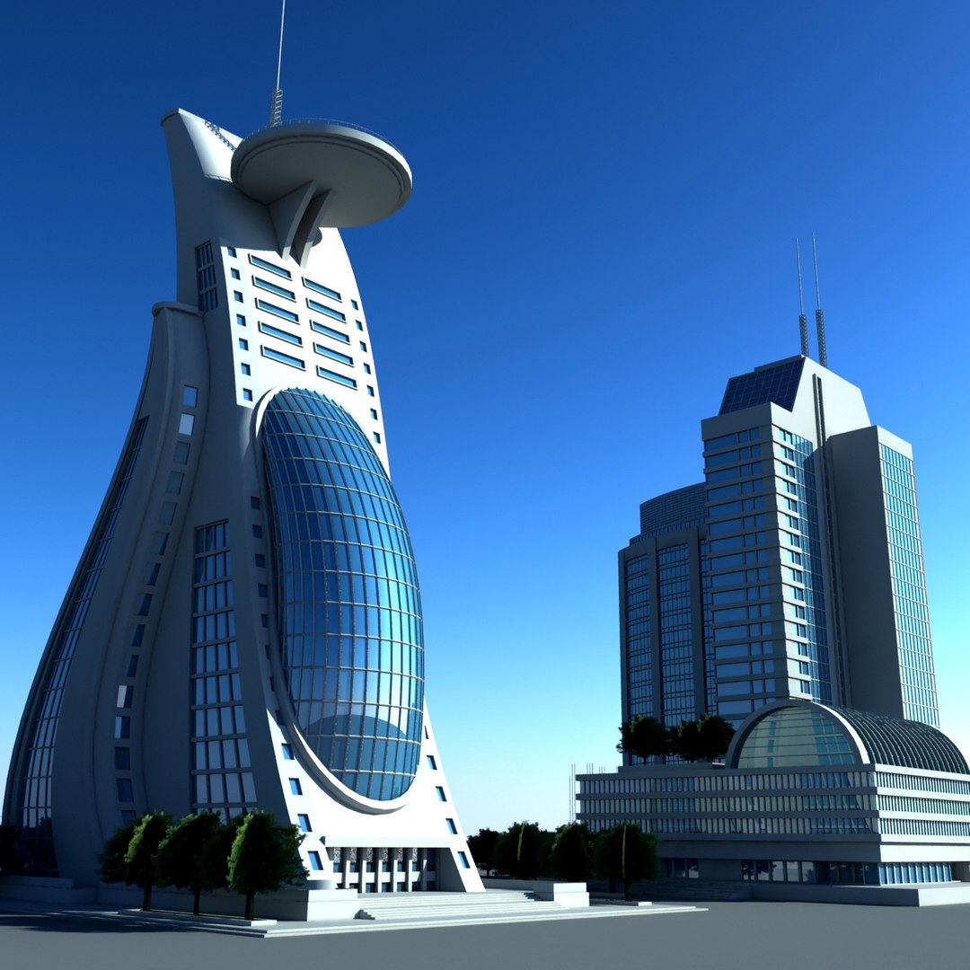 3d Model Modern Building Set01