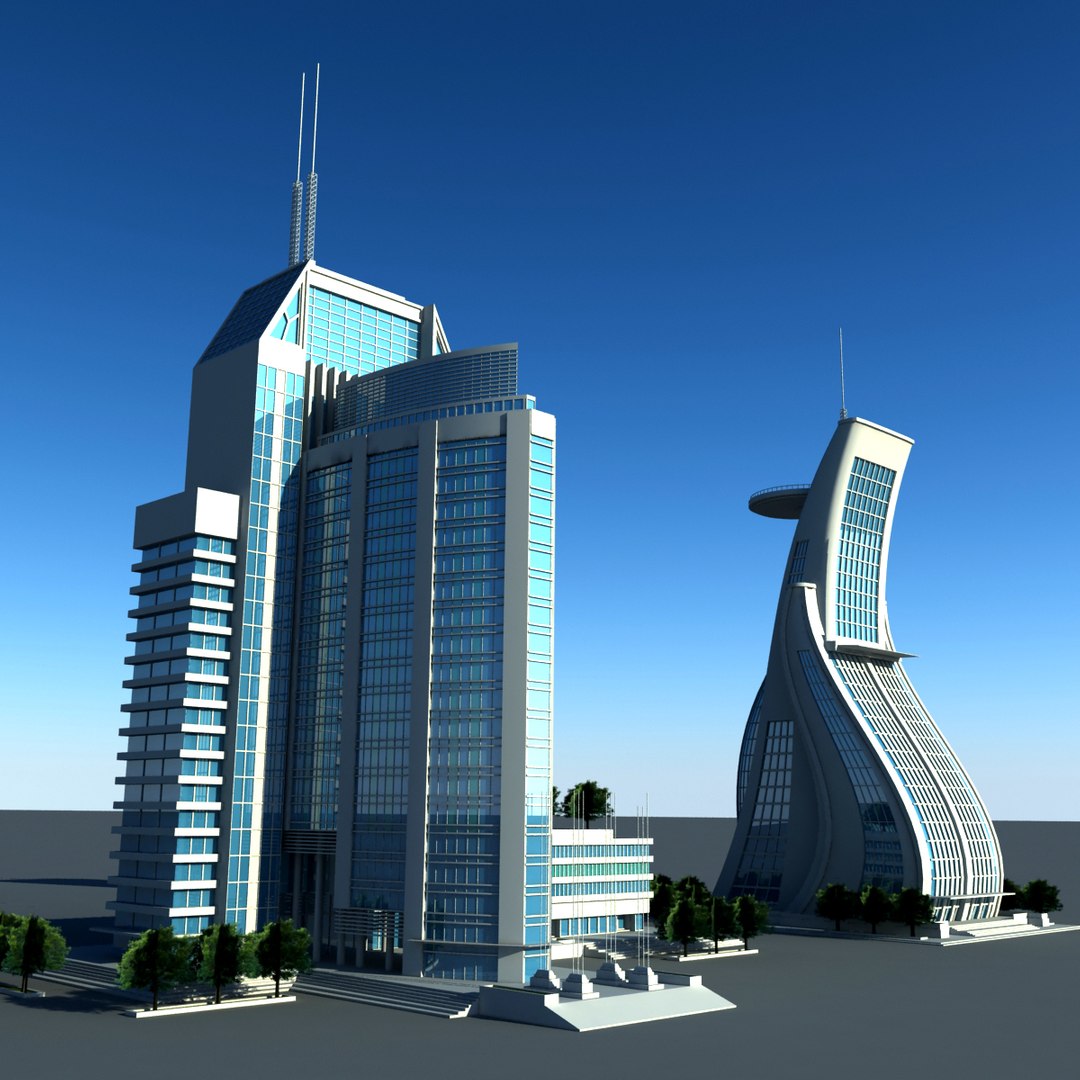 3d Model Modern Building Set01
