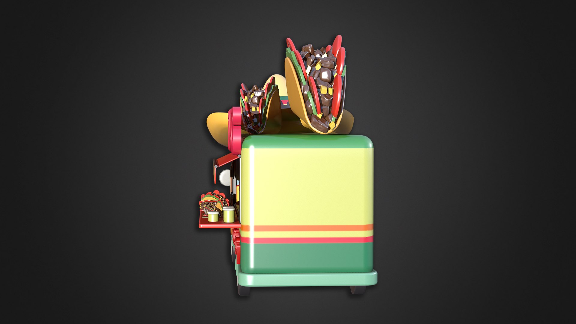 3D Asset - Cartoons - Food Taco Car Model - TurboSquid 2159022