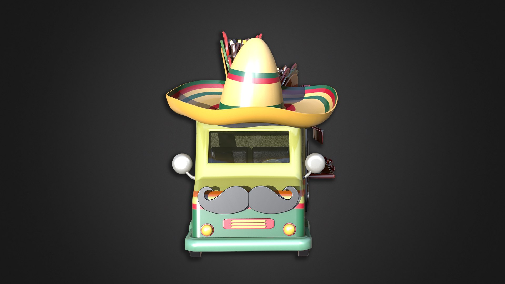3D Asset - Cartoons - Food Taco Car Model - TurboSquid 2159022