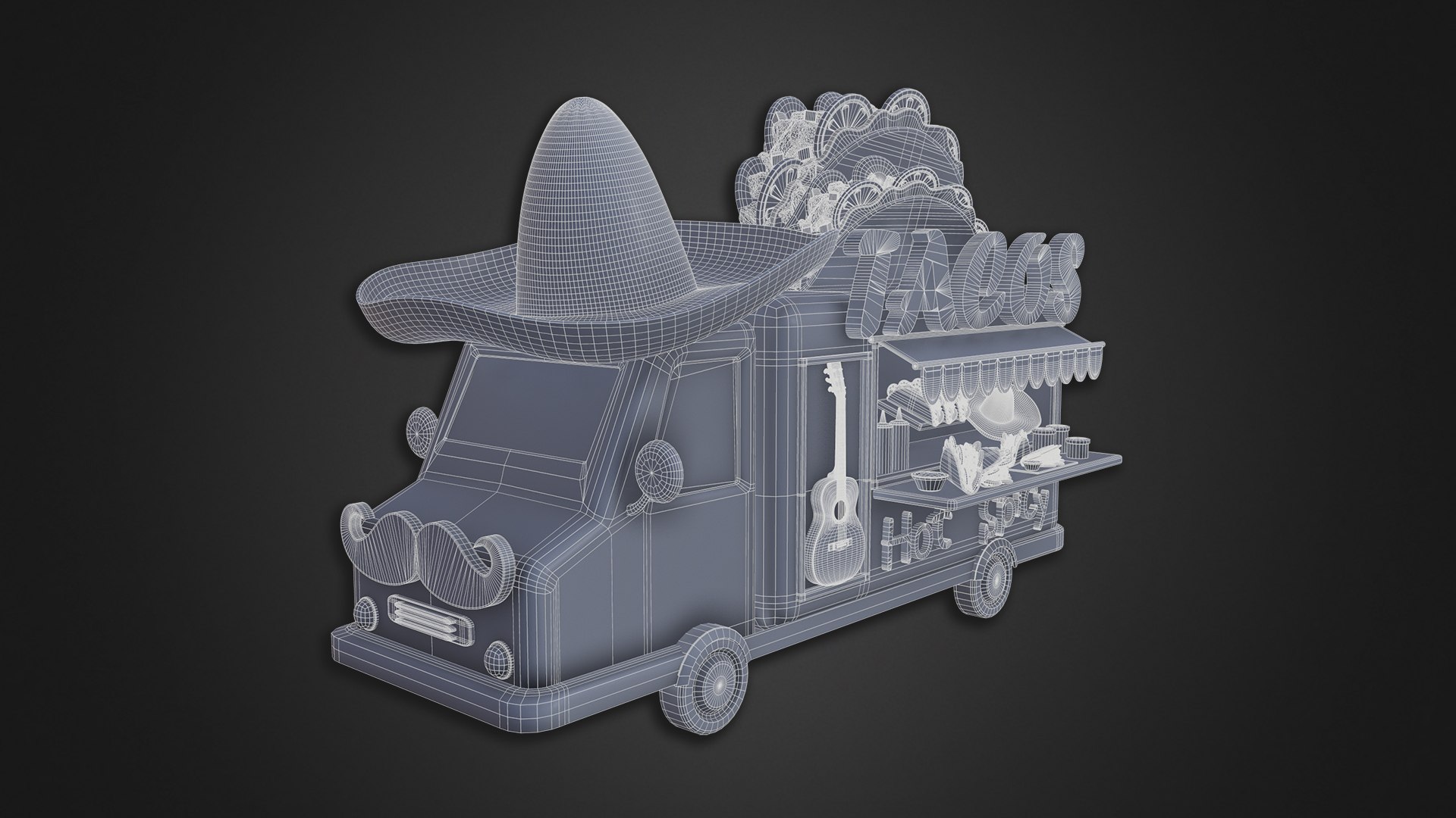 3D Asset - Cartoons - Food Taco Car Model - TurboSquid 2159022