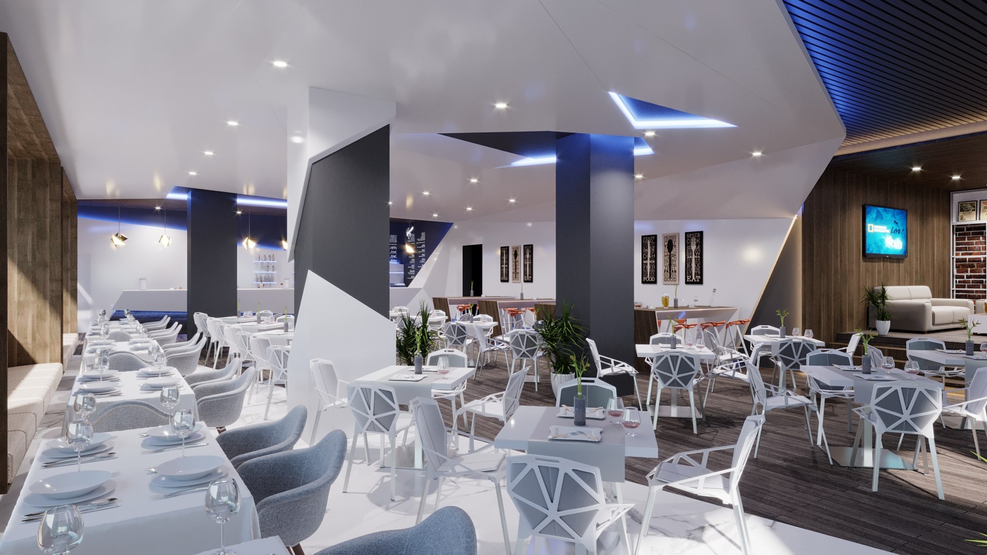 Interior Modern Lounge 3D - TurboSquid 1919906