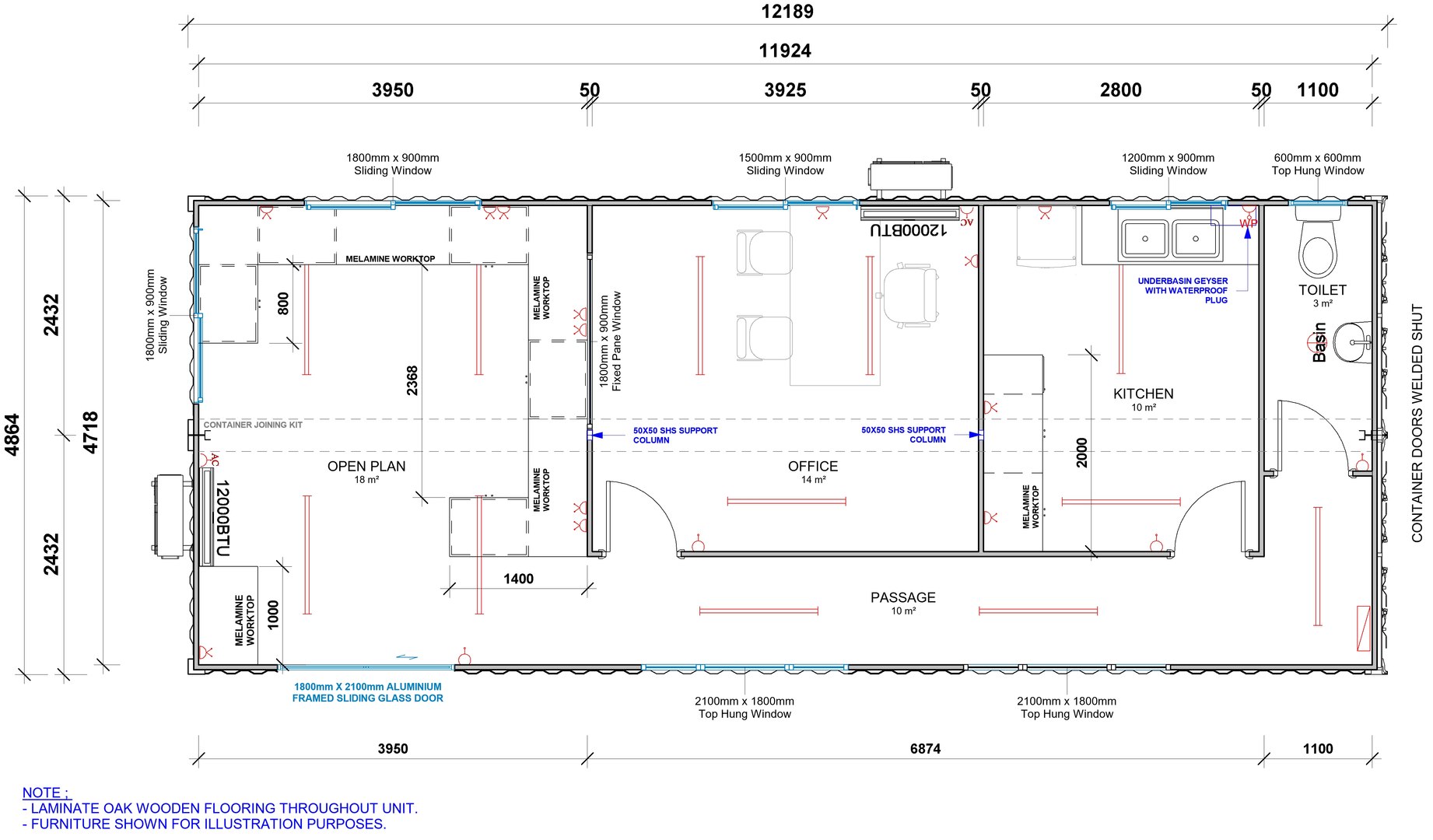 3D Container Office 40foot - TurboSquid 2358684