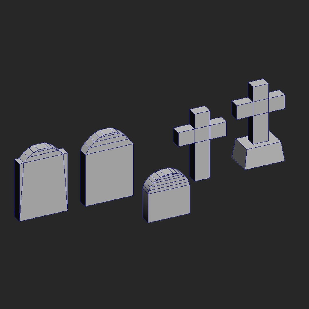 3D cemetery tombstones - TurboSquid 1345193