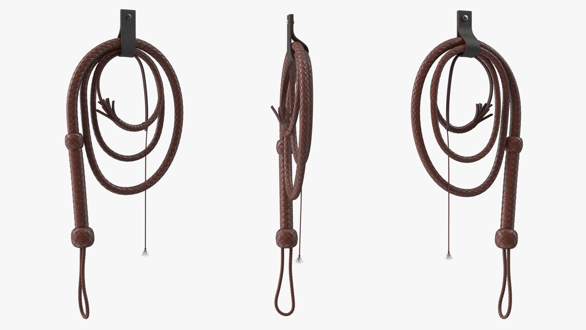 Brown Cowboy Whip Holstered 3D Model - TurboSquid 2100846