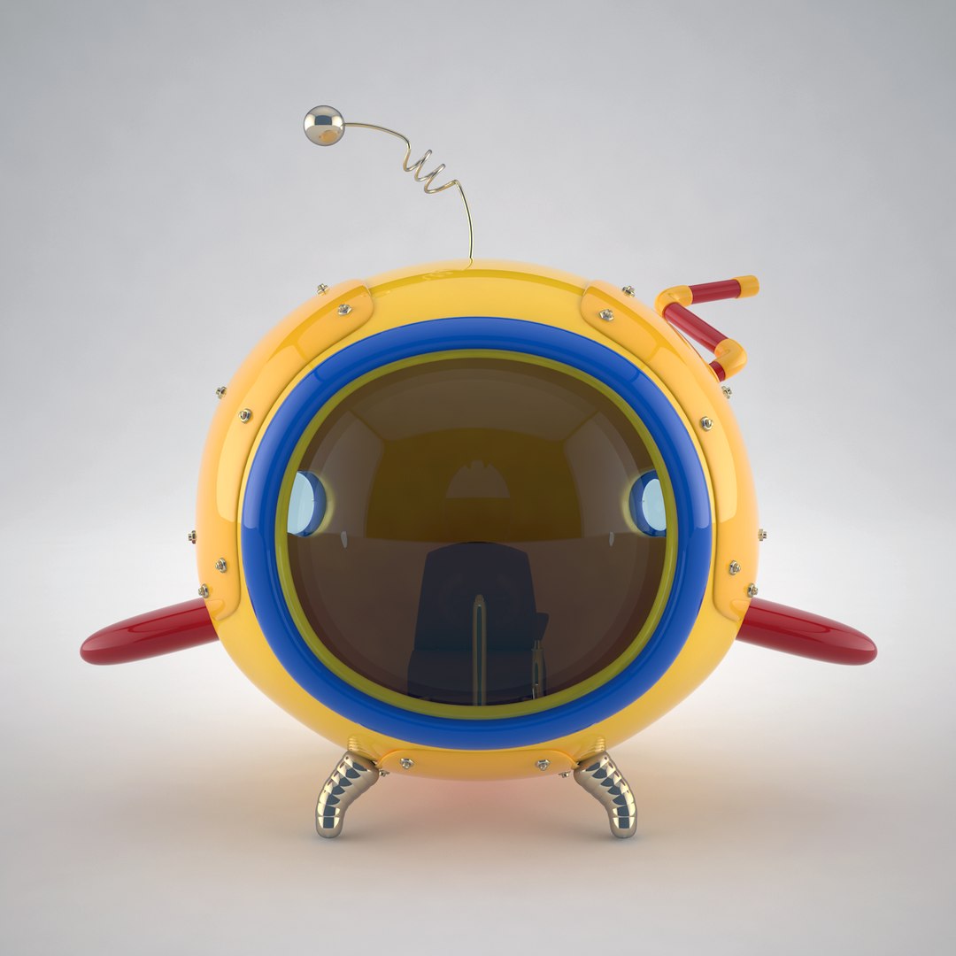 3d Stylized Cartoon Mini Submarine Model