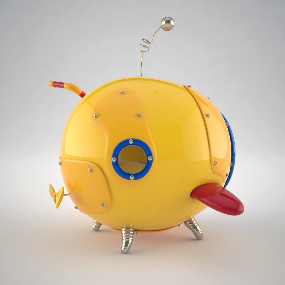 3d Stylized Cartoon Mini Submarine Model