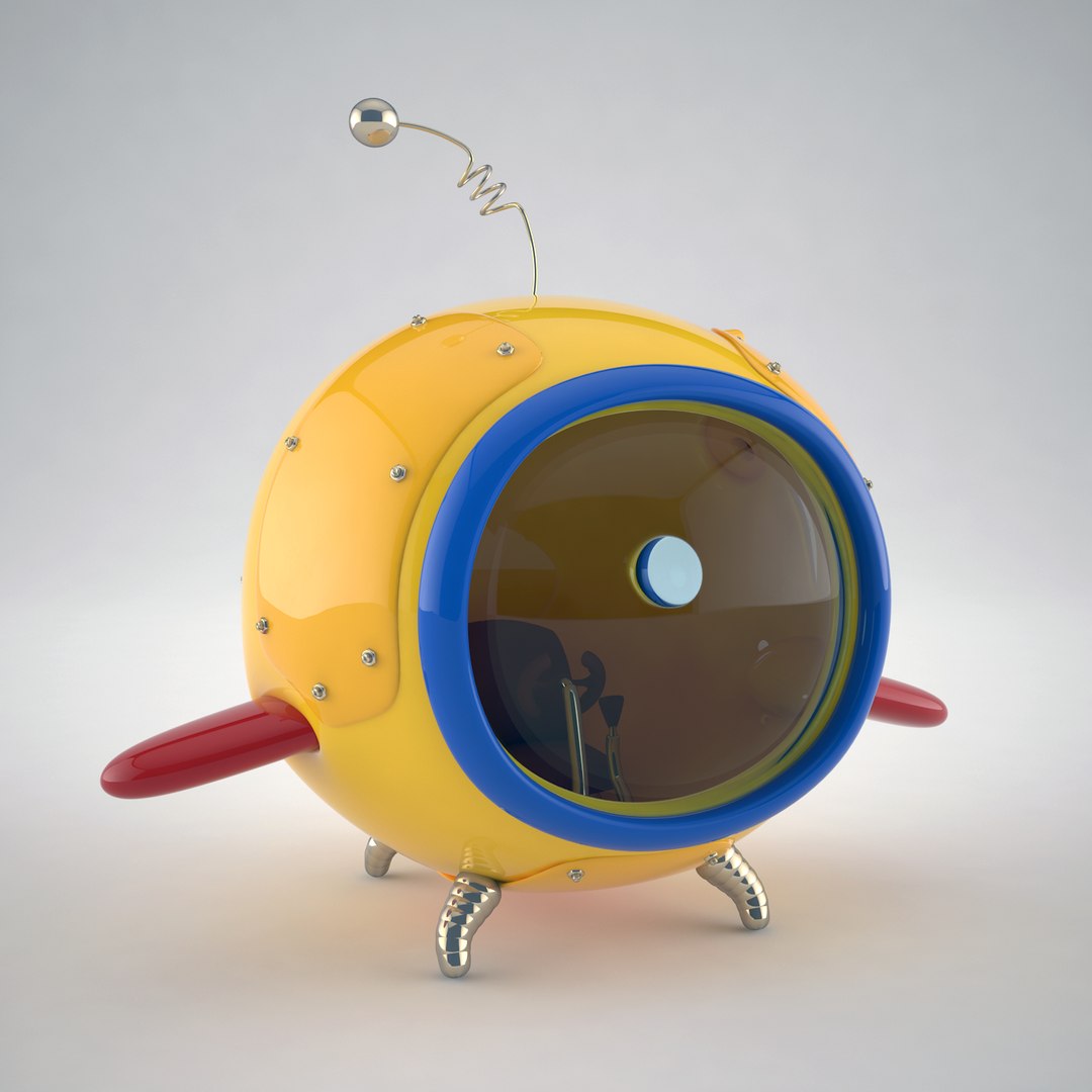 3d Stylized Cartoon Mini Submarine Model