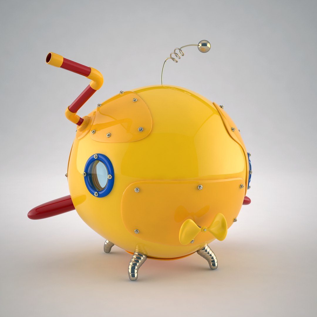 3d Stylized Cartoon Mini Submarine Model
