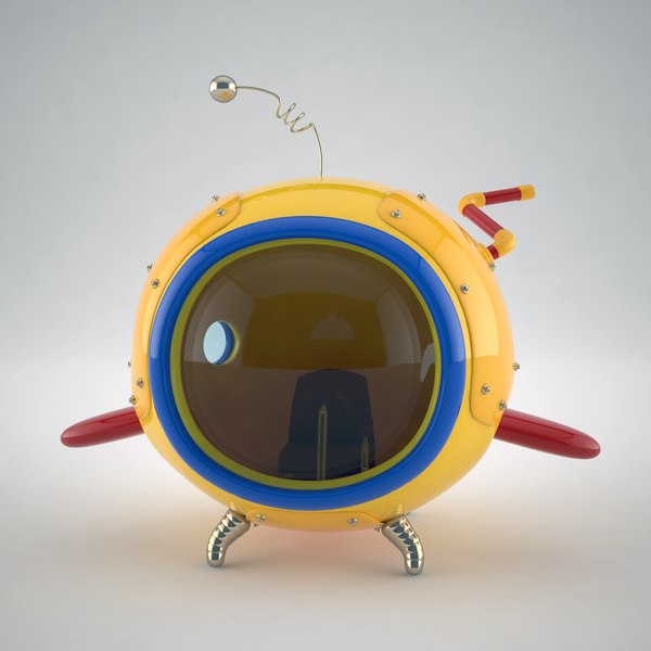 3d stylized cartoon mini submarine model