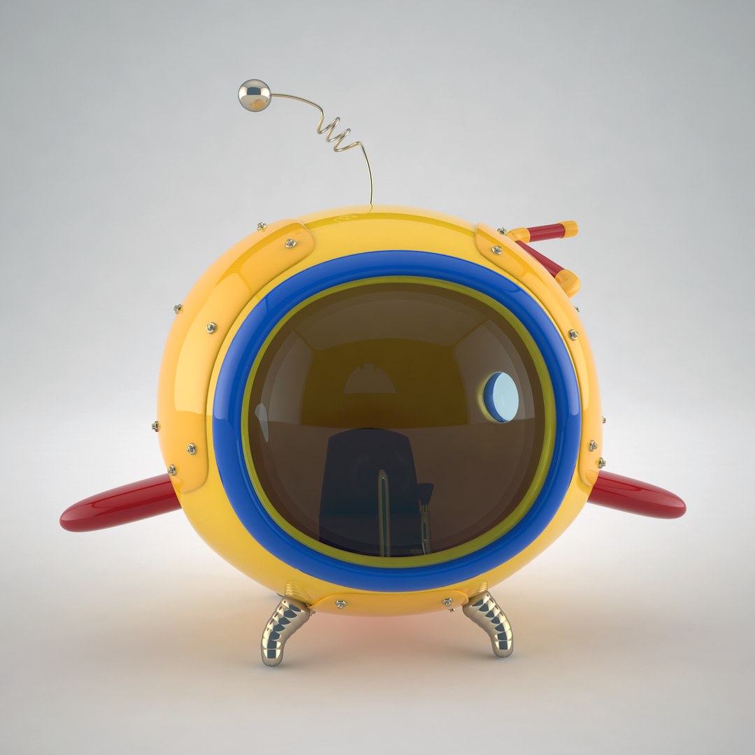 3d Stylized Cartoon Mini Submarine Model