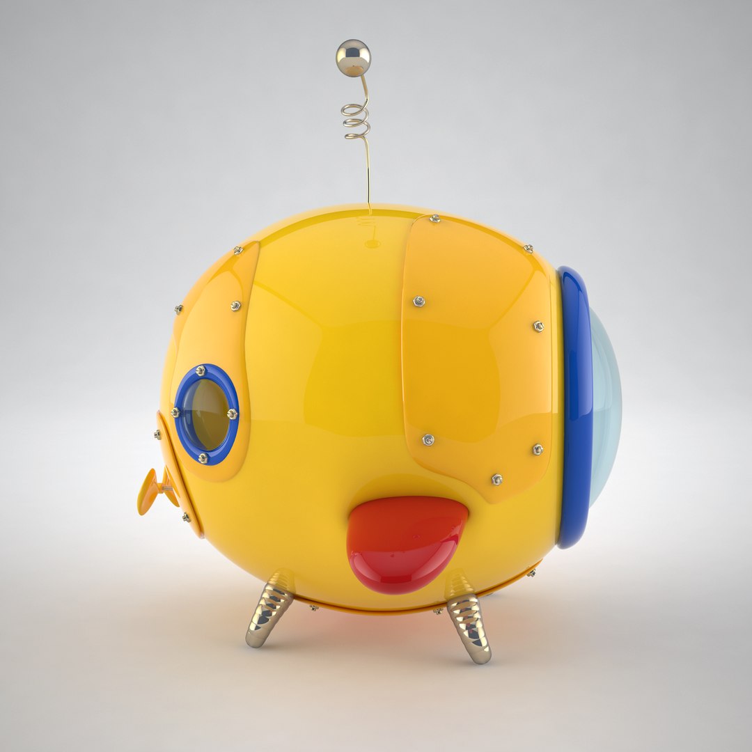 3d Stylized Cartoon Mini Submarine Model