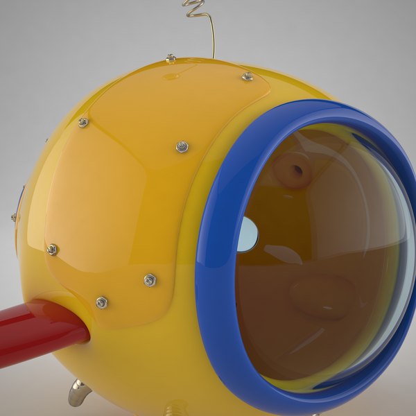 3d stylized cartoon mini submarine model