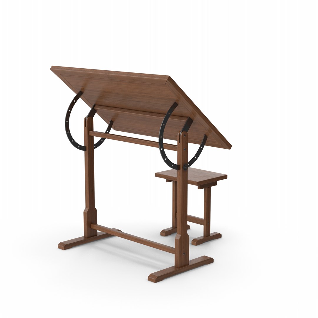 Draft Table And Stool 3D - TurboSquid 2147550