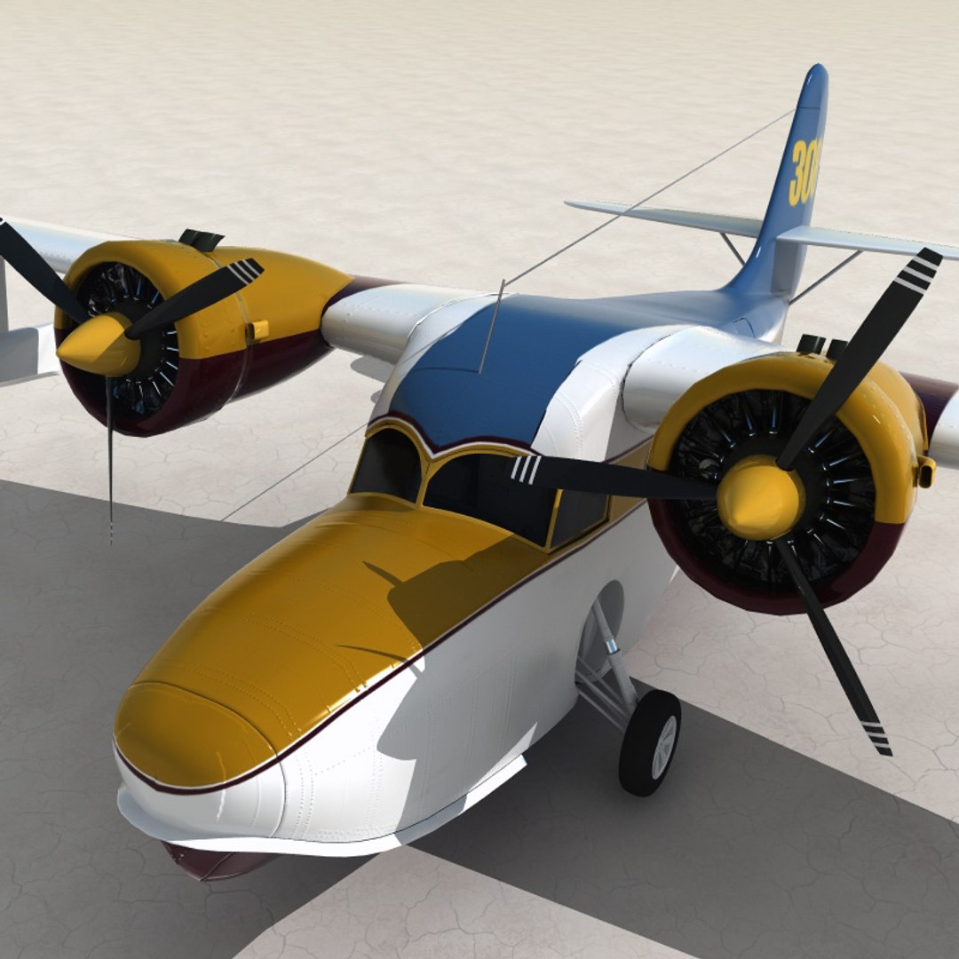 3d grumman goose amphibious aircraft model