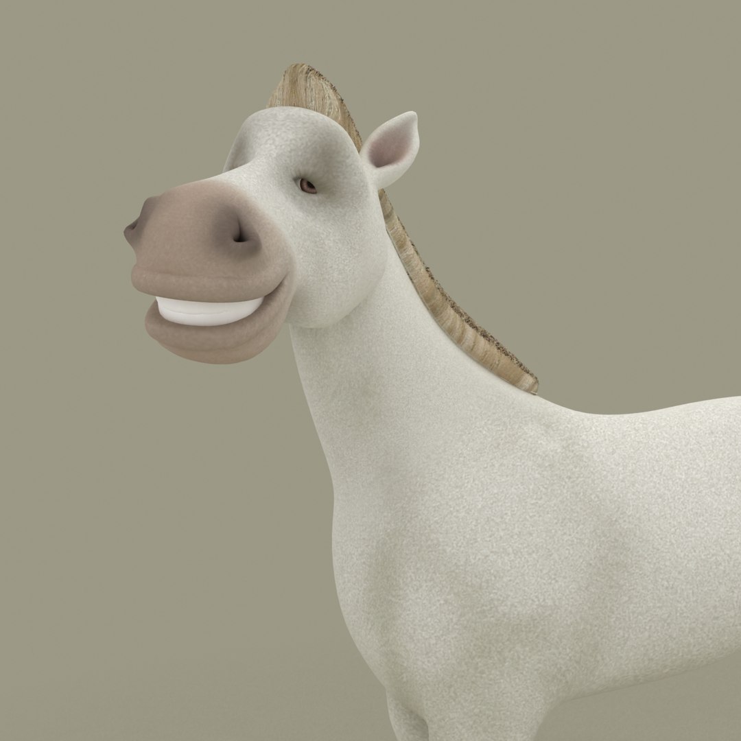 funny cartoon horse rig 3d model