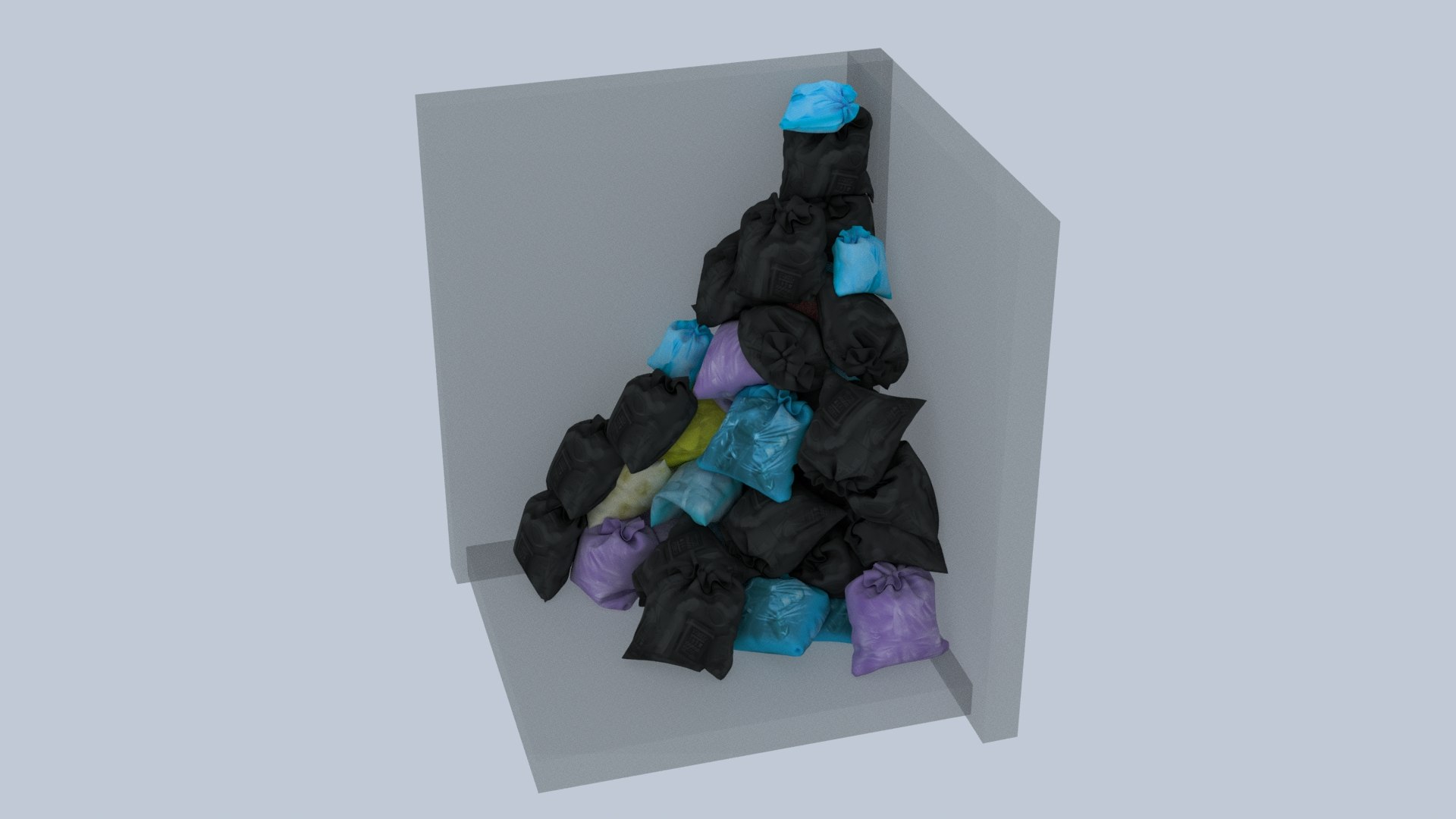 3D Big Garbage Bags Pile In Interior Street Corner - TurboSquid 1965301