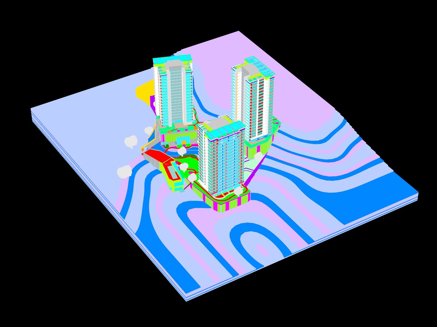 Apartments Buildings 3d Maquette 3D Model - TurboSquid 2008496