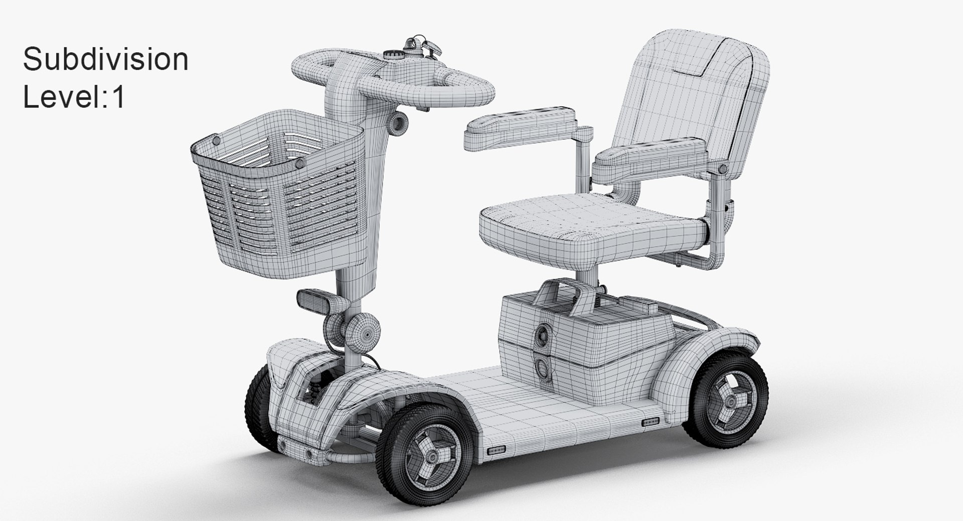 4-wheel Mobility Scooter 3D Model - TurboSquid 1319009