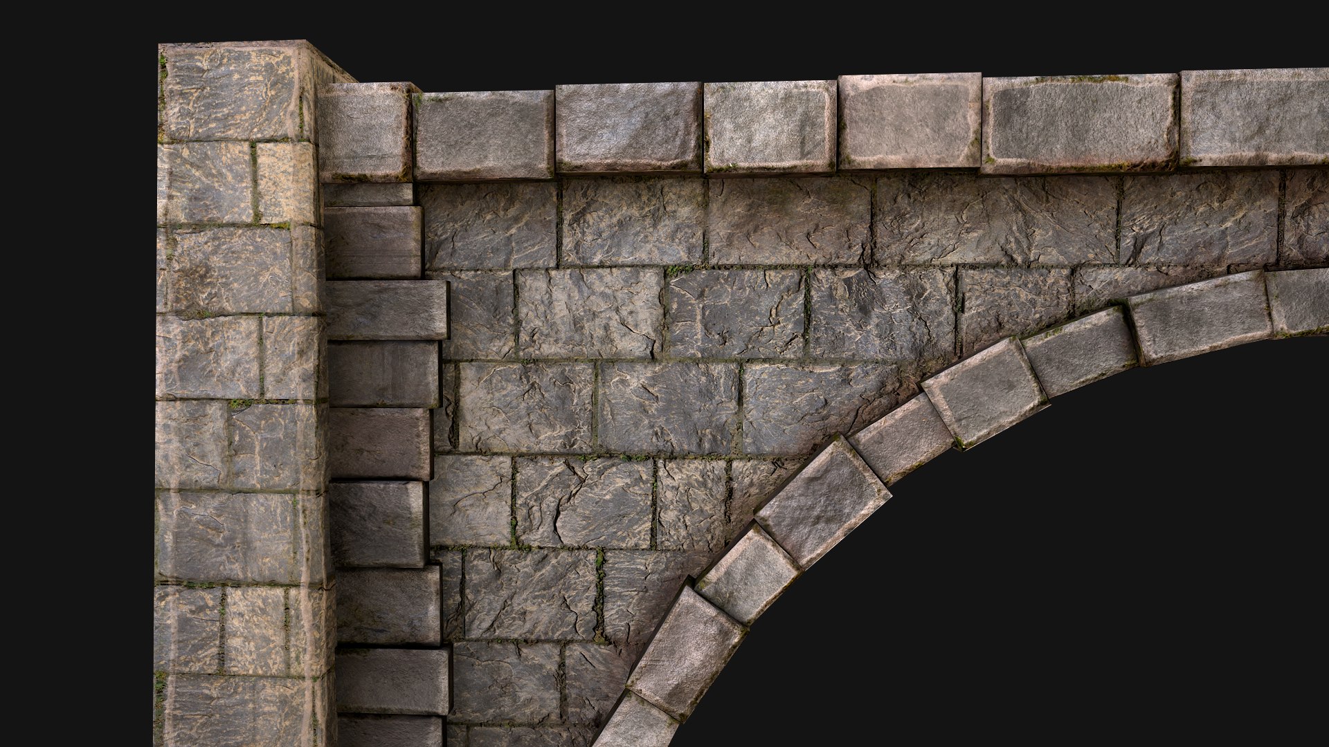 3D Medieval Prison Wall With Arch - TurboSquid 2017587