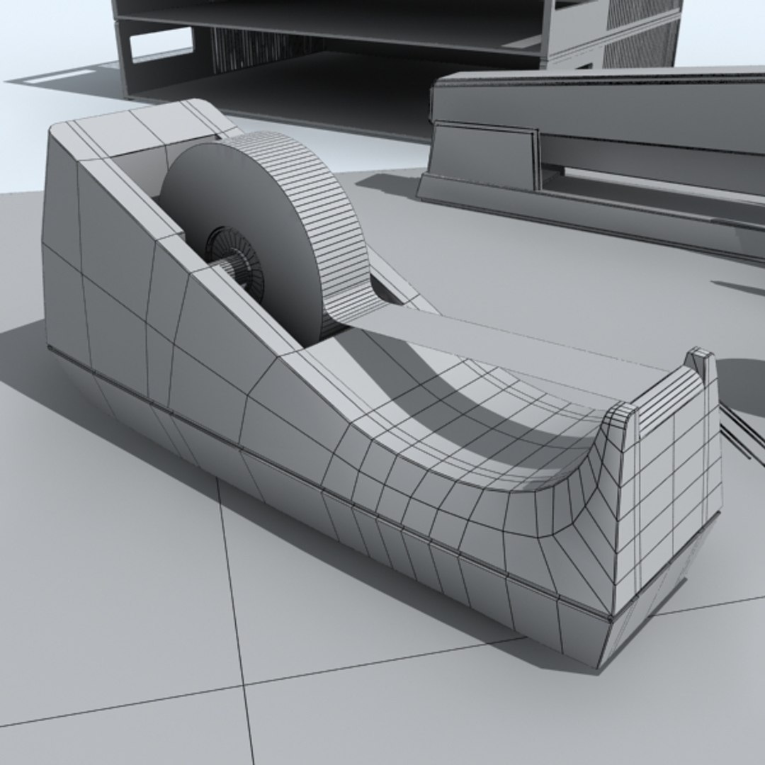 3d desk clutter