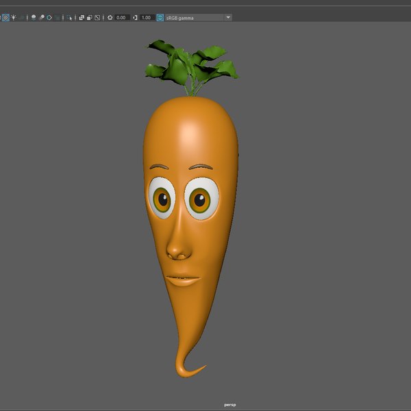 Carrot cartoon 3D model - TurboSquid 1650568