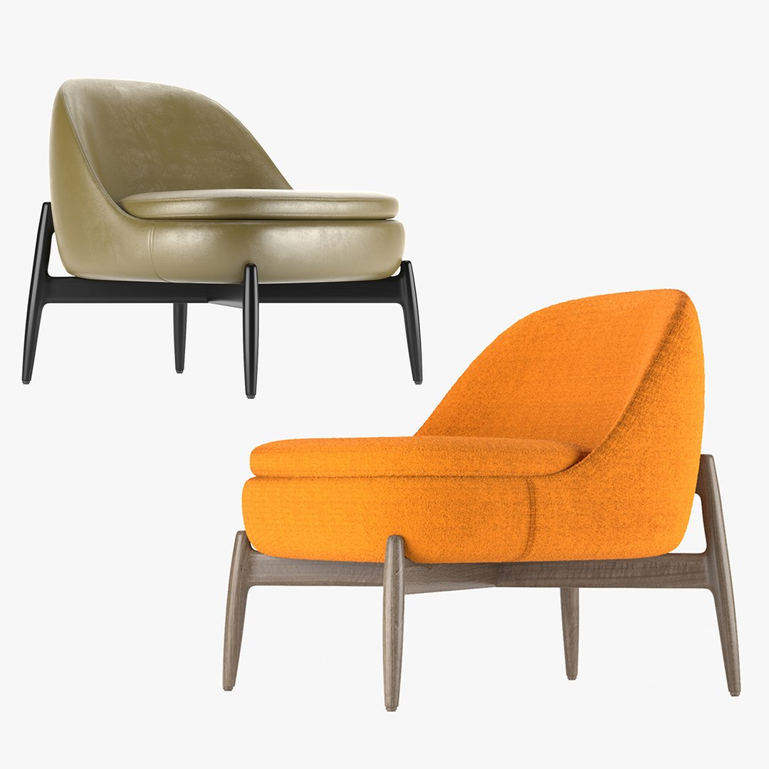 3D Minotti Armchair Sendai Model - TurboSquid 1990237