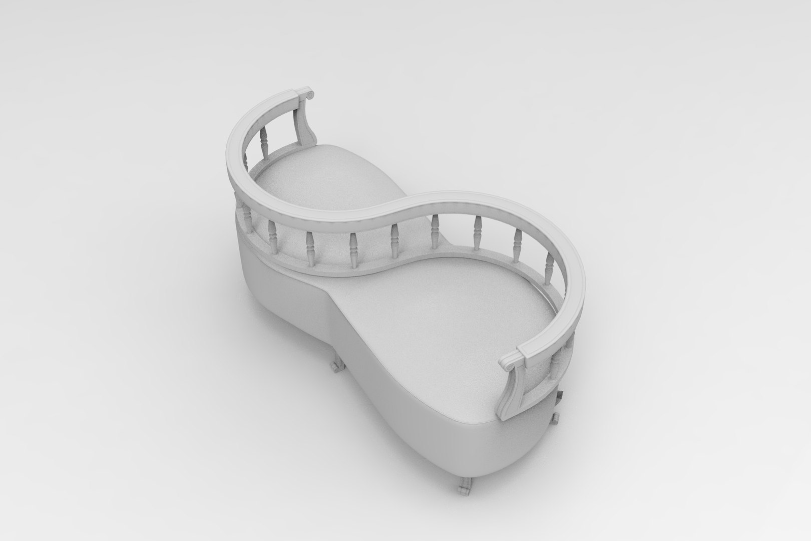Conversation Sofa 3D Model - TurboSquid 1829368