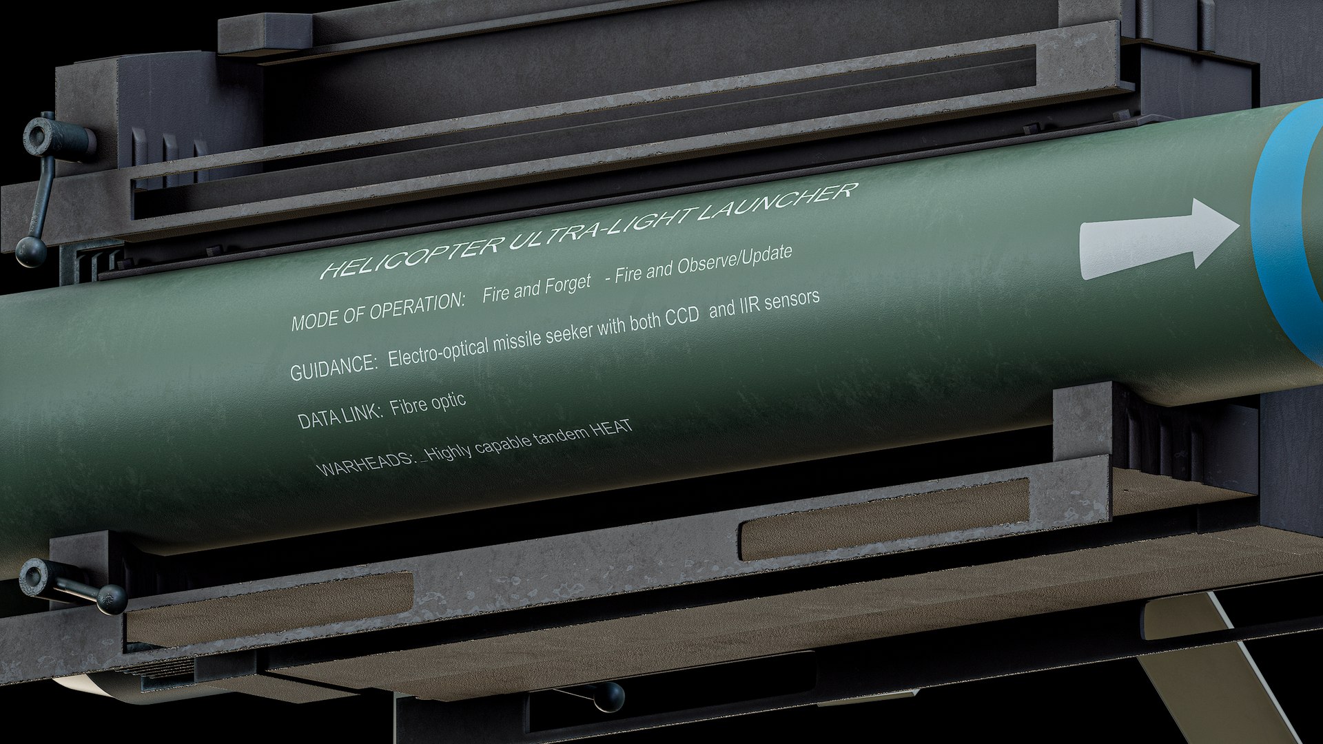 3D Spike ER2 Missile With The Helicopter Launcher PBR - TurboSquid 2319381