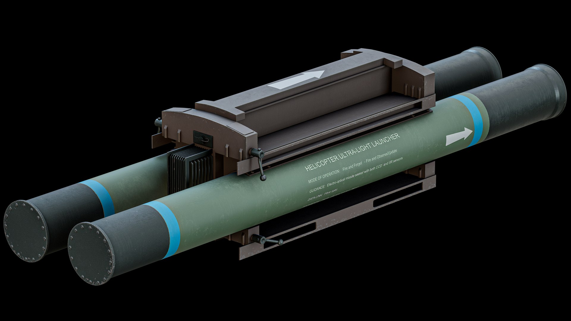 3D Spike ER2 Missile With The Helicopter Launcher PBR - TurboSquid 2319381