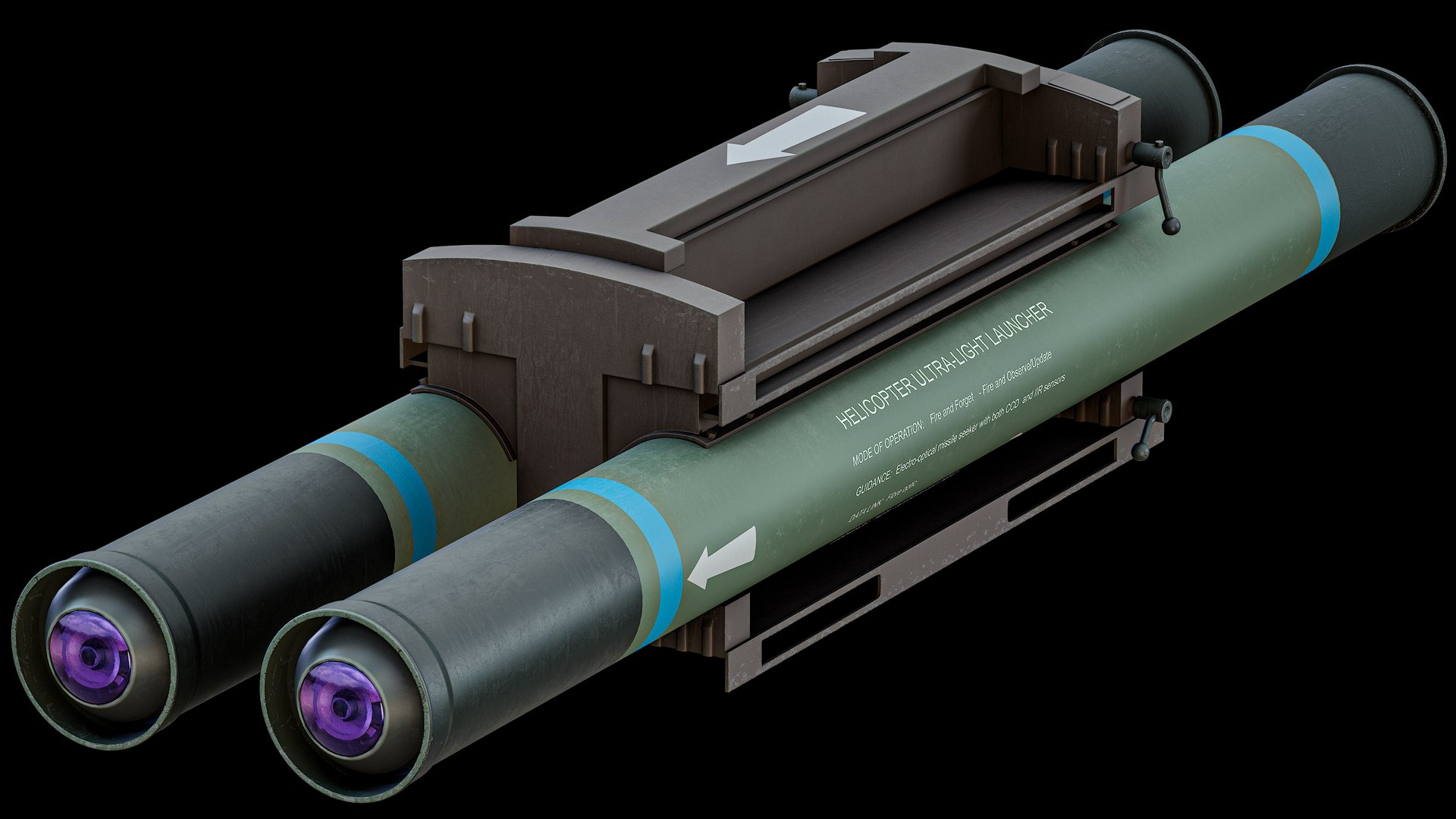 3D Spike ER2 Missile With The Helicopter Launcher PBR - TurboSquid 2319381