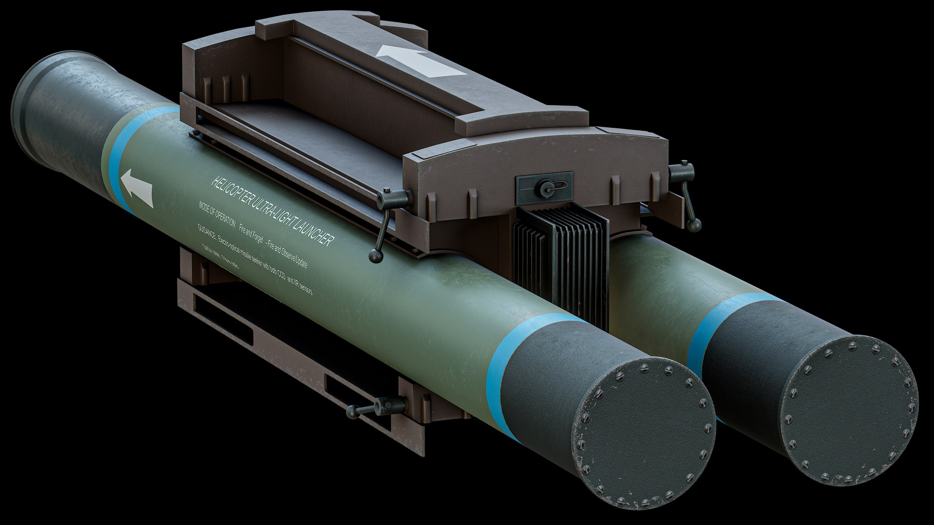 3D Spike ER2 Missile With The Helicopter Launcher PBR - TurboSquid 2319381