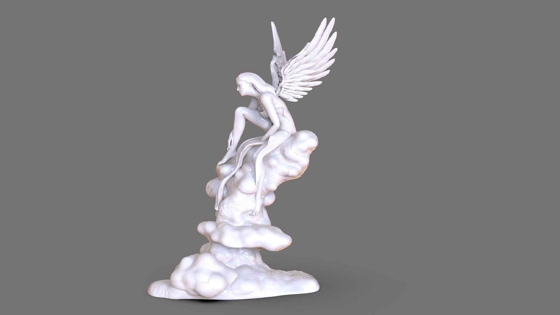 3D Angel Over The Cloud Sstatue - TurboSquid 1949737