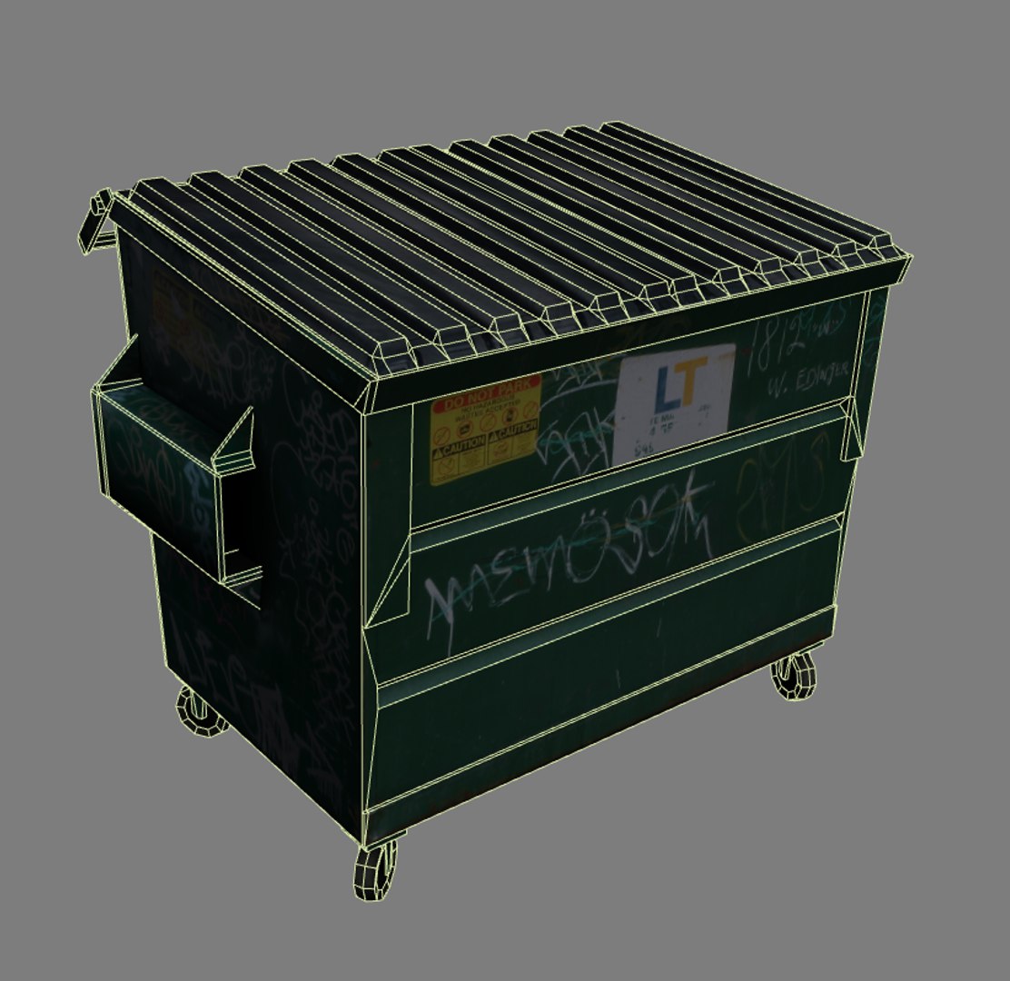 Dumpster Trash Green 3d Max