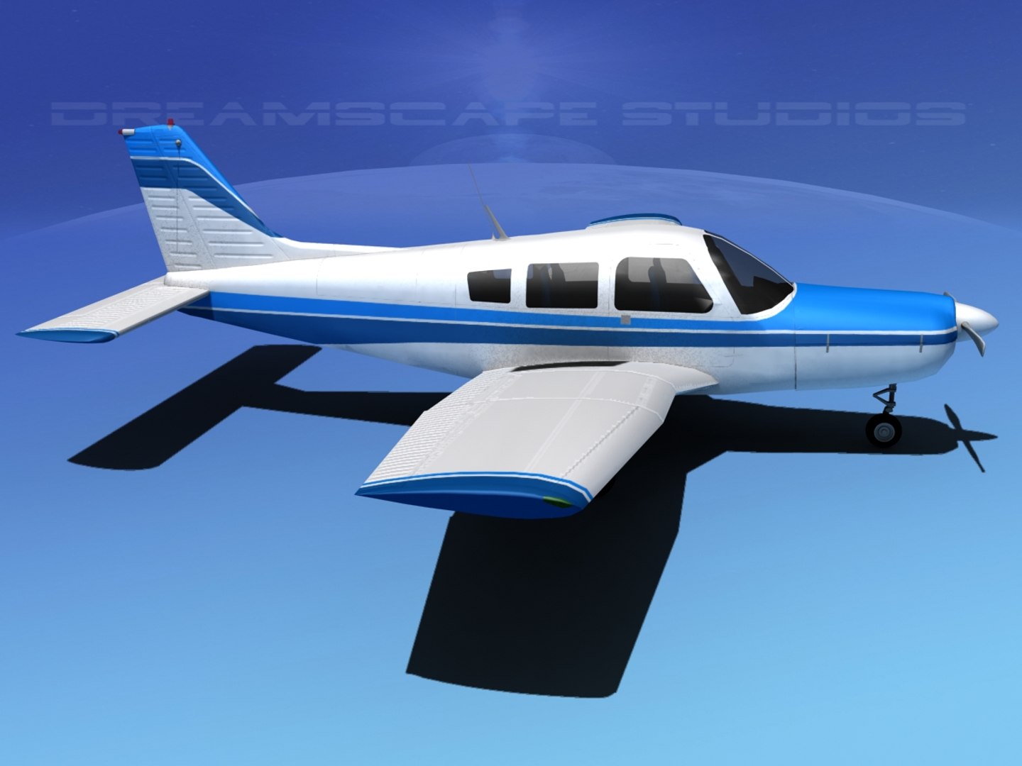propeller piper warrior ii 3d 3ds