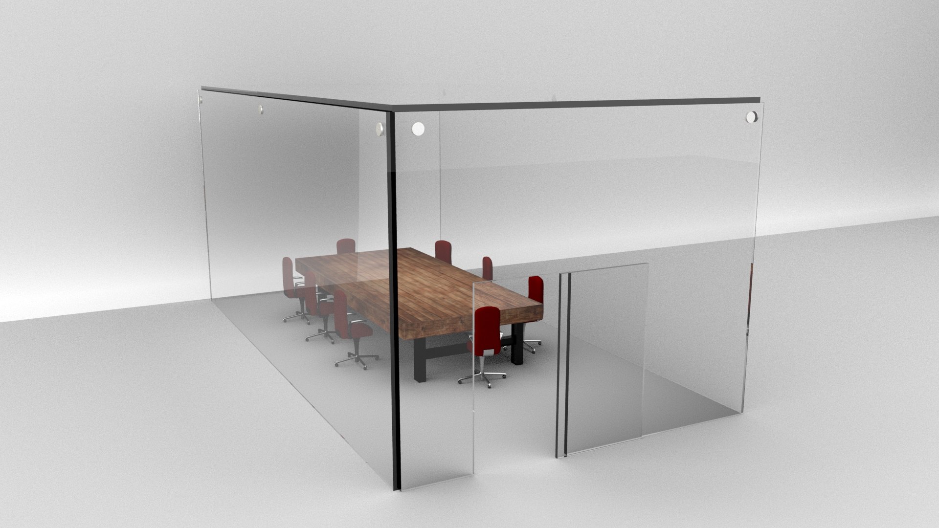 3D Transparent Glass Walls Conference Room Model - TurboSquid 1288595