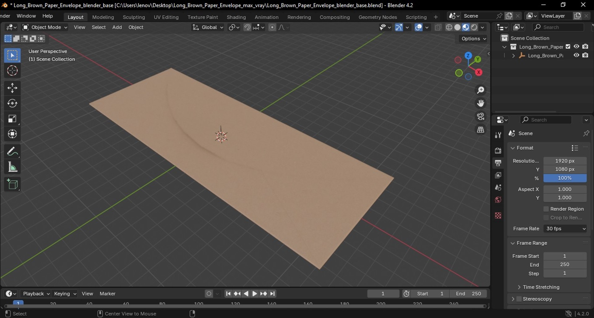 3D Long Brown Paper Envelope - TurboSquid 2405917