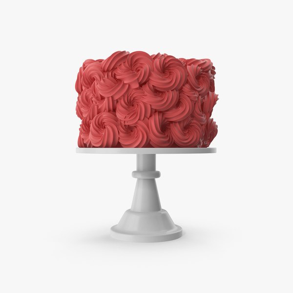 Red Flower Cake model - TurboSquid 1815052