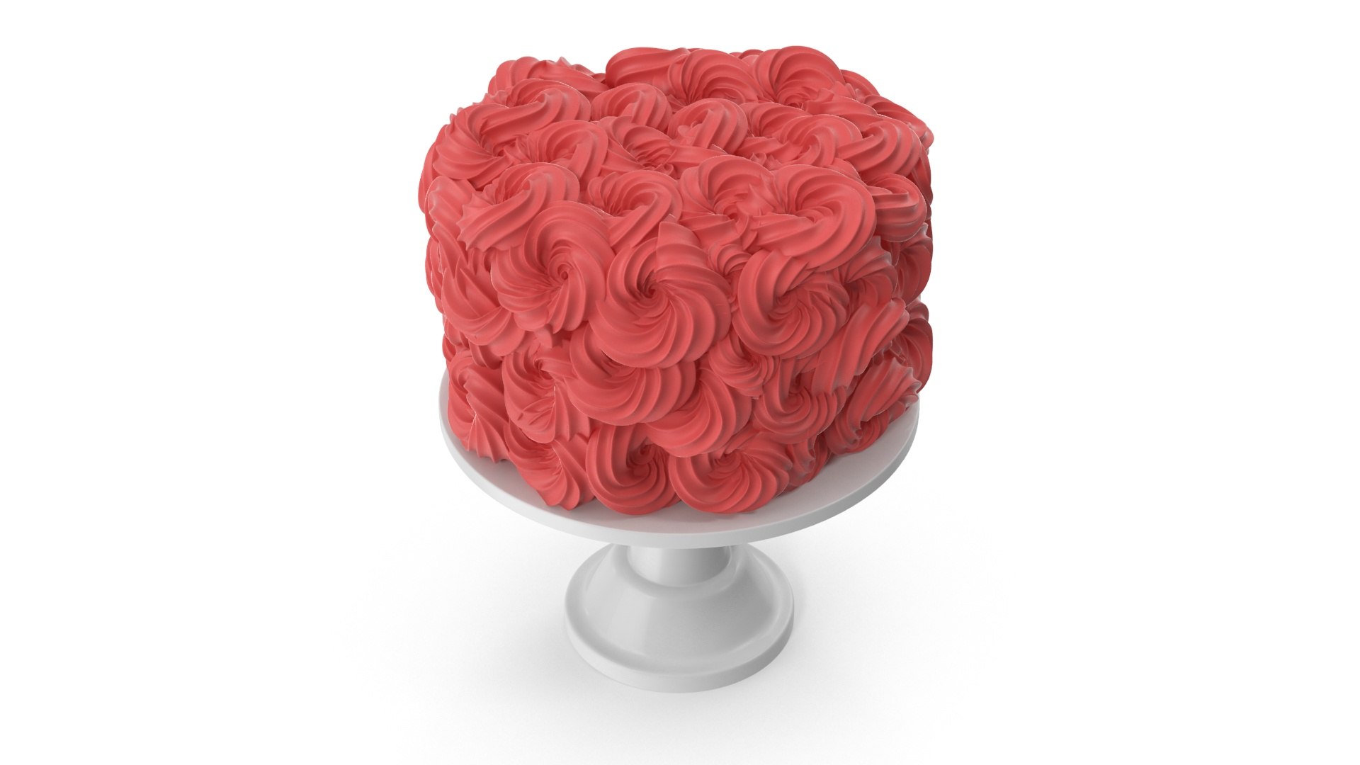 Red Flower Cake Model - TurboSquid 1815052