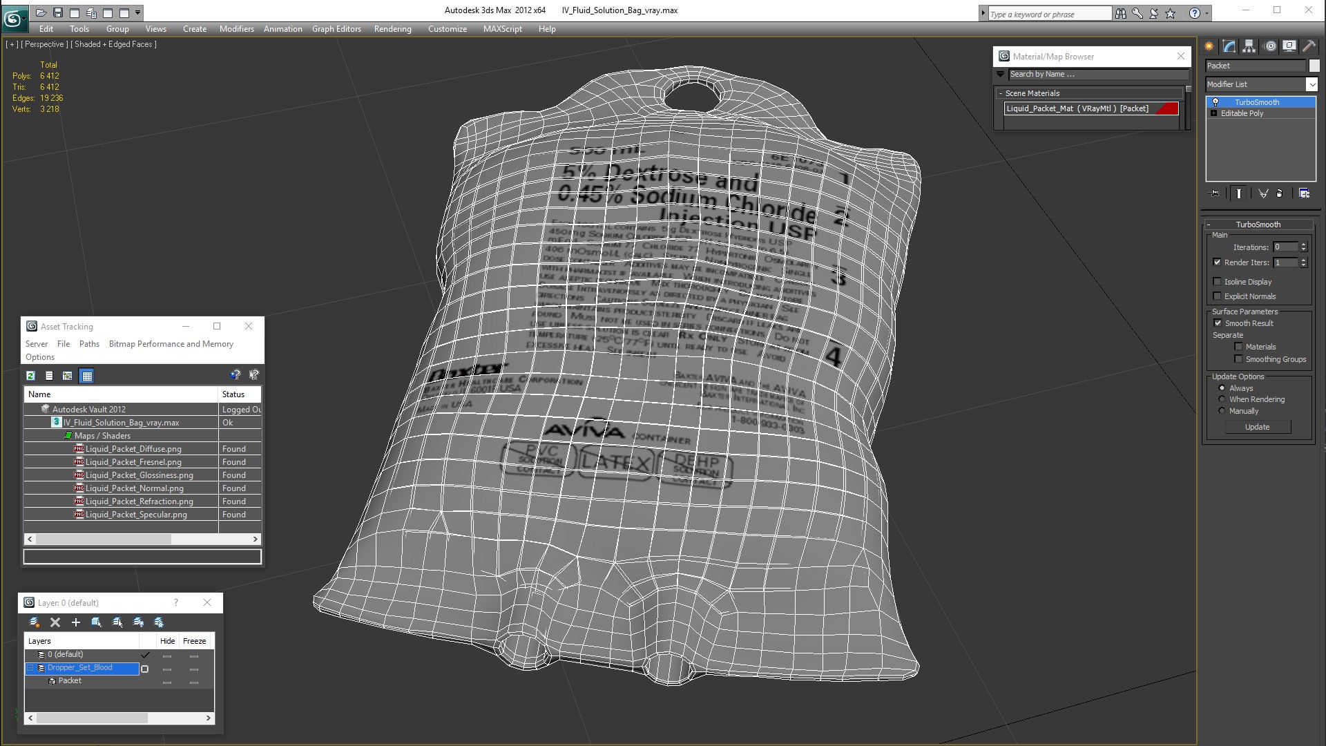 Iv fluid solution bag 3D model - TurboSquid 1458133