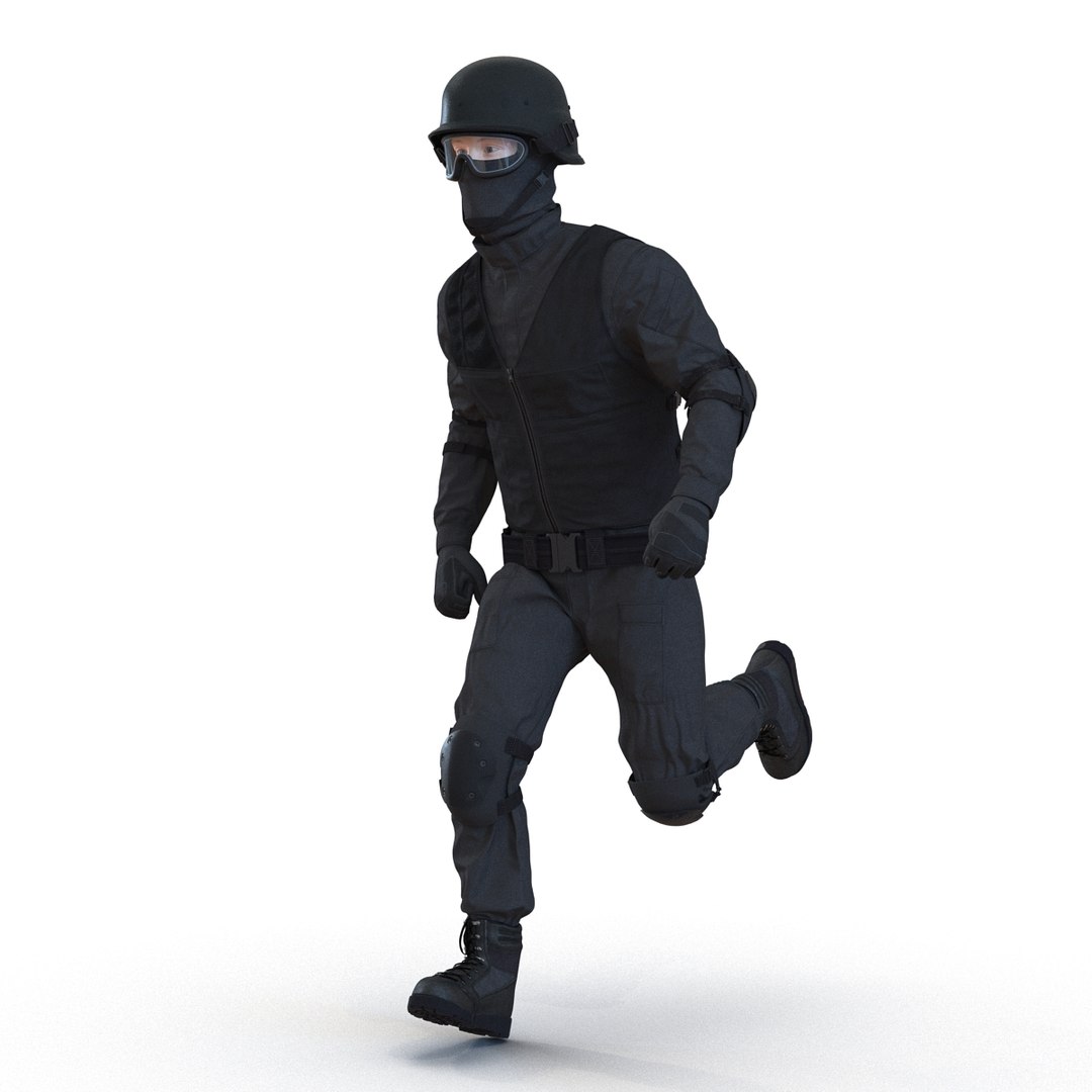 swat man rigged 2 3d model