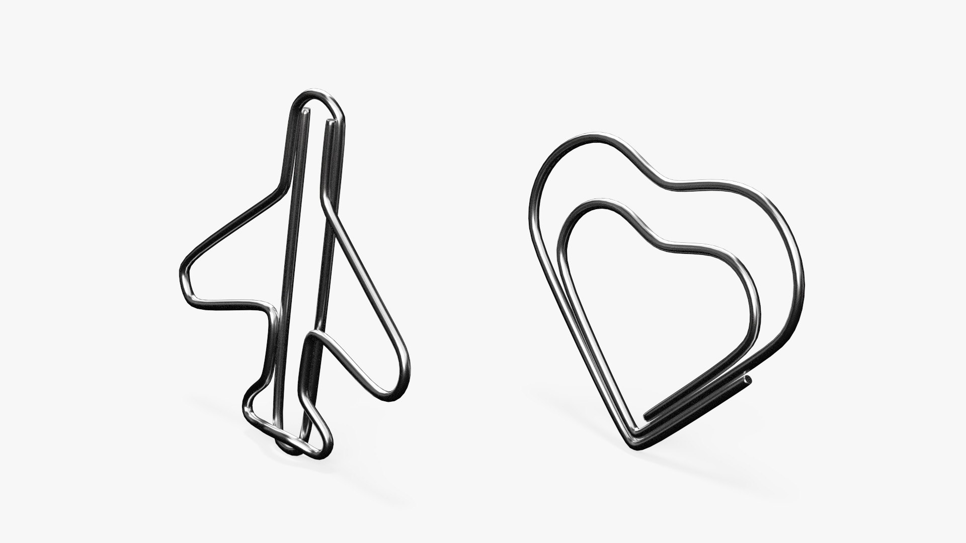 3D Shaped Paper Clips Silver Model - TurboSquid 2189779