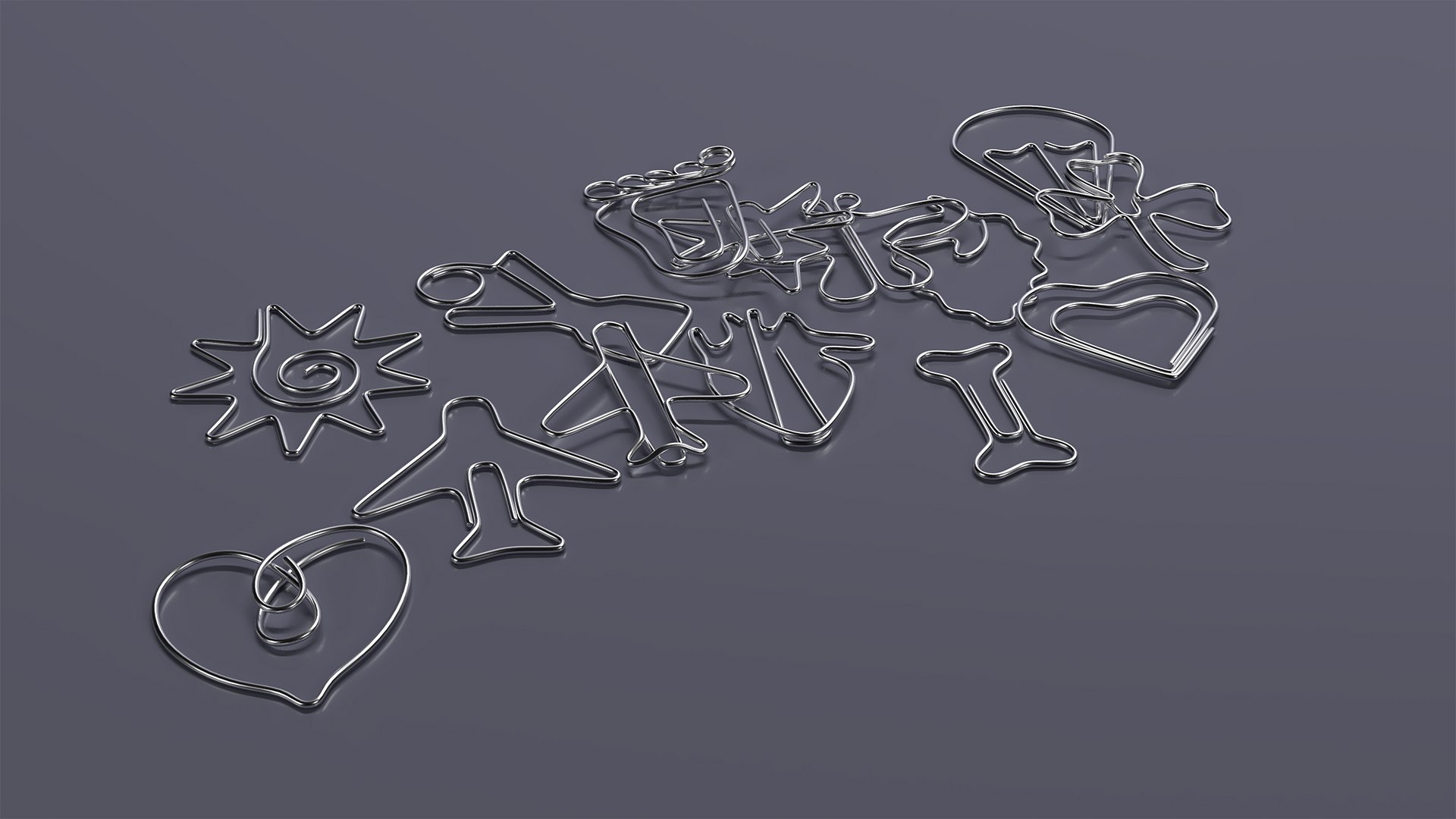 3D Shaped Paper Clips Silver Model - TurboSquid 2189779