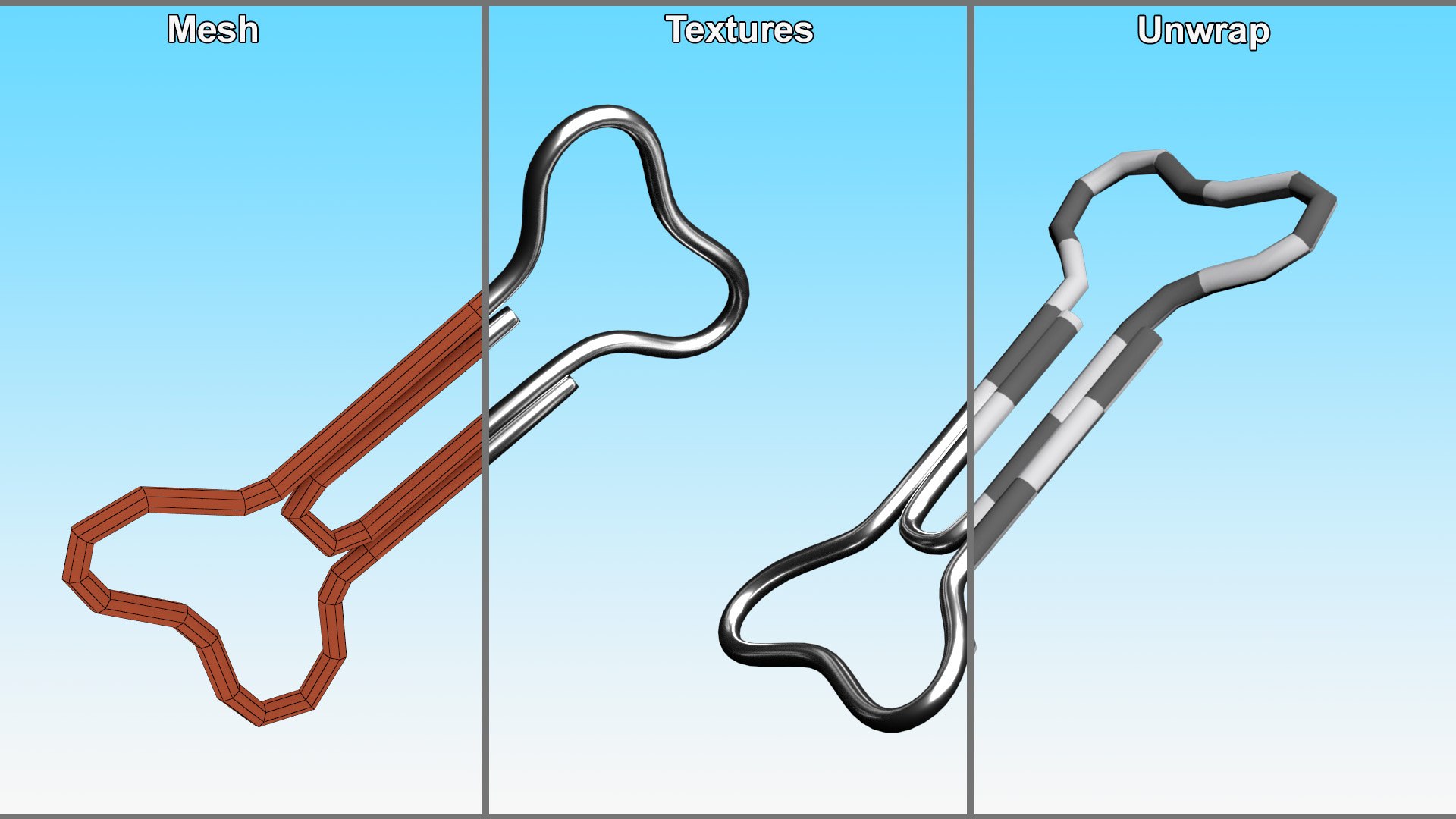 3D Shaped Paper Clips Silver Model - TurboSquid 2189779